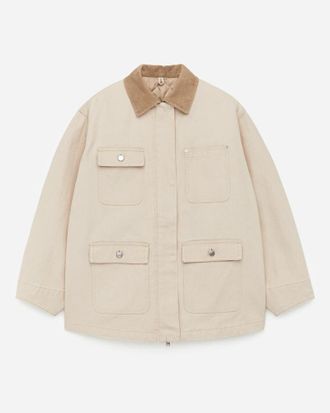 Arket Gef&uuml;tterte Canvasjacke -Beige