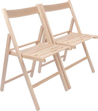 Harbour Housewares Buchenklappstühle - Natural - Pack Von 2