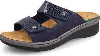 FLY FLOT Femme Ciabatte Donna Con Doppia Fascia A Strappo Regolabile, Sottopiede in Pelle Estraibile Antishock Tongues, Turquoise, 39 EU