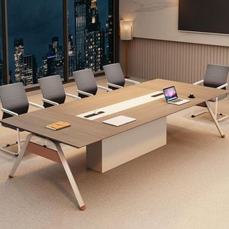 Generic 94,4 Zoll Konferenztisch, gro&szlig;er Besprechungs- und Schulungstisch f&uuml;r 8 Personen, Seminartisch mit Kabeldurchf&uuml;hrungen, ideales Konferenzraumm&ouml;bel f&uuml;r