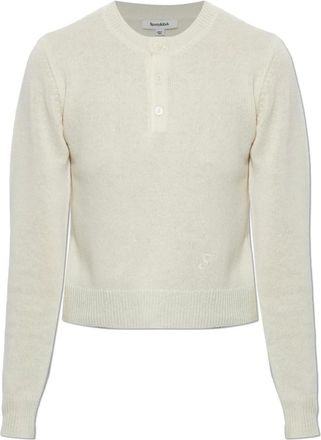 Sporty & Rich Pull Prep Scholo - Femme - Pulls - Beige - Taille: 42 FR