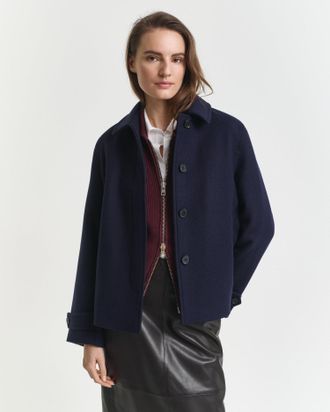 GANT Damen Kurzmantel aus Wollmischung (XXL) EVENING Blau