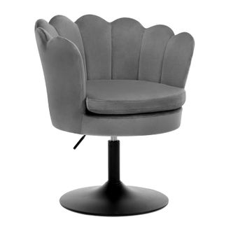 Woltu Schminktisch Stuhl Blumenform, Schminkstuhl mit Lehne, Esszimmerstuhl h&ouml;henverstellbar, Barstuhl 360&deg; drehbar, Drehhocker 150 kg belastbar, runder Hoc