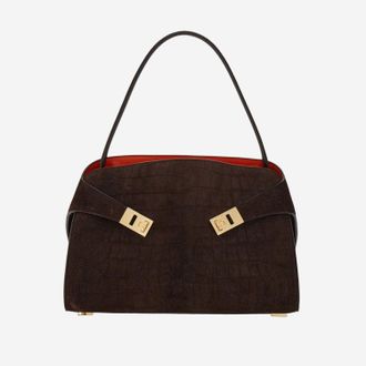 Ferragamo Sac &agrave; bandouli&egrave;re en daim doux Hug