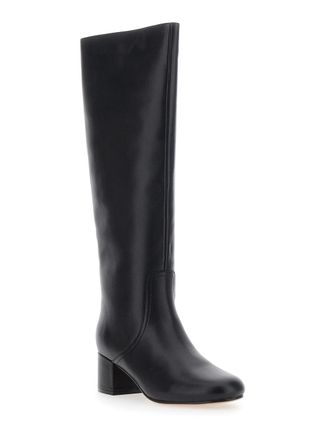 Twinset Womens Black Knee High Leather Boots