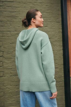 Next Kapuzenpullover Gestrickter Kapuzenpullover mit Grafik und Wolle (1-tlg)