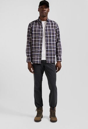 Eden Park Chemise En Coton &Agrave; Carreaux Marron Coupe Regular