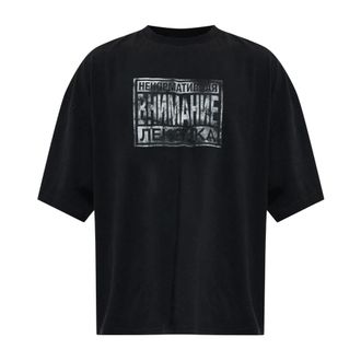 VETEMENTS Bedrucktes T-Shirt - - Tops - Herren - Schwarzk - XS