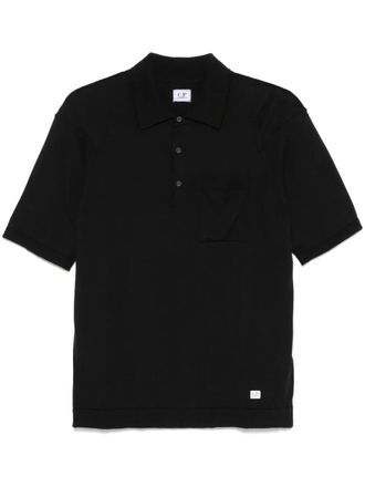C.P. Company polo &agrave; patch logo - Noir