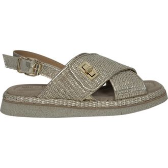 Laura Bellariva Raffia Sandalen mit Gold Details - - Shoes - Damen - Gelb - 36 EU