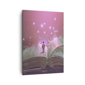 Arttor Bilder auf Leinwand Fantasy Buch Leinwandbild mit Rahmen 50x70cm Wandbilder Dekoration Wohnzimmer Schlafzimmer K&uuml;che Deko Gro&szlig; Wanddeko Bild Wand Kuns