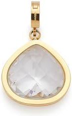 Leonardo Pendentif Clip & Mix Juvinga - Pendentif en acier inoxydable doré - Pierre de verre transparente en forme triangulaire arrondie - Clip M (diamètre 4,8
