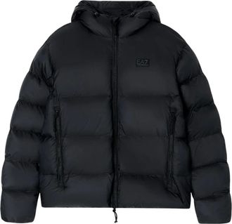 Emporio Armani Emporio Armani Ea7, Homme, Vestes, Noir, Taille: 2XL Veste rembourr&eacute;e en tissu technique avec capuche
