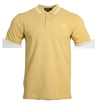 Fred Perry Polo &agrave; manches courtes pour homme - M3600, Miel/blanc, 3XL