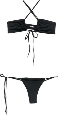 The Attico Femme, Maillots de bain, Noir, Taille: 40 FR Bikini dos nu crois&eacute; &agrave; nouer