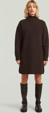 G-Star Cable Loose Knit Kleid - Braun - Damen