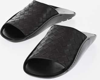 Bottega Veneta Geflochtene Lederslides WAVE mit Gummisohle Bottega Veneta