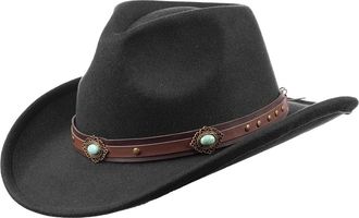 Scippis Scippis Westernhut Rockwell - Cowboyhut für Damen & Herren mit Schmuckband & Conchos - Ideal für Linedance & Countryfestivals (DE/NL/SE/PL, Alphanumer