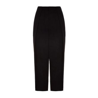 Balmain Viskosehose mit Haken und Rei&szlig;verschluss - - Trousers - Damen - Schwarzk - XL