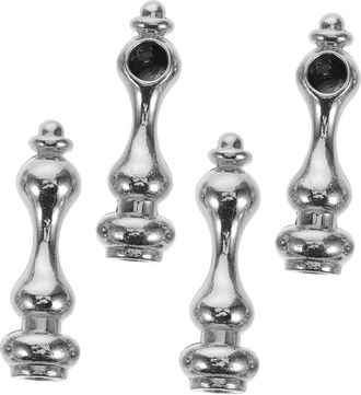 Cabilock 4 Stück Teiliges Möbelbeschlag Glasgeländer Verbinder Metall Endkappe Für Schrank Geländerpfosten Stilvolle Stabilität Für Weinschrank Servierwagen