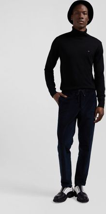 Eden Park Pantalon En Velours C&ocirc;tel&eacute; Bleu Marine Taille &Eacute;lastiqu&eacute;e Coupe Modern