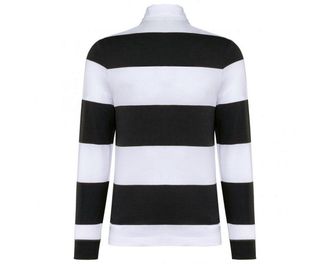 Kariban Langarm-Poloshirt Gestreiftes Polohemd mit langen &Auml;rmeln, Unisex