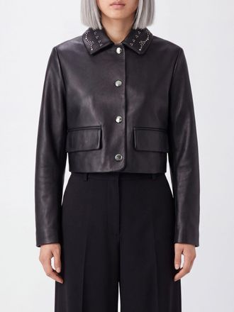 Marni Surchemise en cuir avec col classique et clous