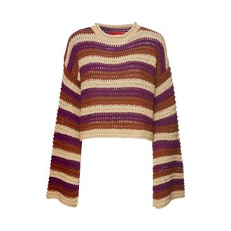 La DoubleJ Gestreifter- kurzer Strickpullover mit Struktur - - Knitwear - Damen - Mehrfarbig - L