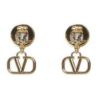 Valentino Garavani Femme, Accessoires, Jaune, Taille: ONE Size Boucles doreilles VLogo Signature avec cristaux Swarovski