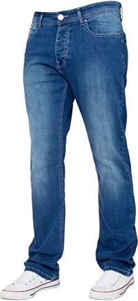 Enzo Jeans Jean classique basique extensible pour homme Coupe droite Coupe classique, bleu clair, 36W / 34L