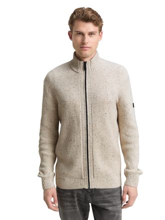 Tom Tailor Herren 1048714 Strickjacke Mit Strukturmix, 36943 - Offwhite Melange Multi Neps, XXL EU