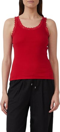 s.Oliver Geripptes Slim-Fit-Tanktop mit Spitze