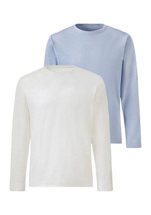 John Devin Langarmshirt mit Slub-Garn Struktur (2er-Pack) Longsleeve aus leichter, strukturierter Baumwollqualit&auml;t