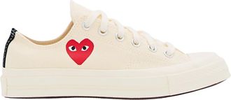 Comme Des Garçons Homme, Chaussures, Beige, Taille: 43 EU Small Red Heart Low Top