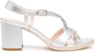 Nero Giardini Femme, Chaussures, Gris, Taille: 36 EU Sandalo in pelle laminata fascette incrociate
