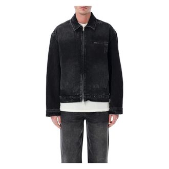 Represent Represent, Homme, Vestes, Noir, Taille: M Veste en jean &agrave; col