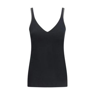 Brunello Cucinelli Femme, Tops, Noir, Taille: 42 FR D&eacute;bardeur en coton
