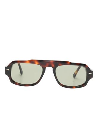 Ahlem lunettes de soleil &agrave; monture g&eacute;om&eacute;trique - Marron