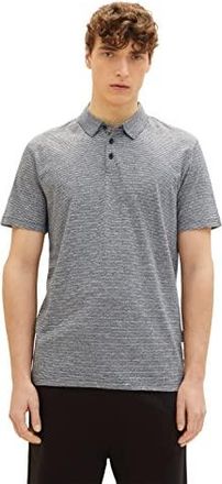 Tom Tailor Denim TOM TAILOR Denim Hommes Polo 1035883, 31355 - Black White Fine Yd Stripe, XL