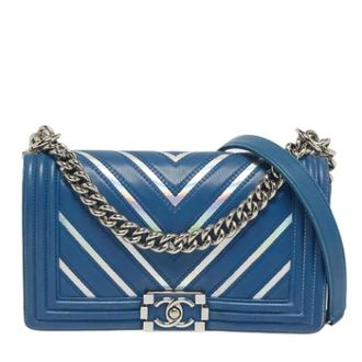 Chanel Sac Chanel Boy doccasion - Femme - Pre-owned - Bleu - Taille: ONE Size