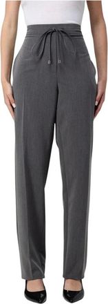 Patrizia Pepe Femme, Pantalons, Gris, Taille: 38 FR HighWaisted Drawstring Pantalons