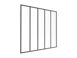 Vente-Unique Verri&eacute;re Atelier en Aluminium thermolaqu&eacute; et Verre d&eacute;poli - 150 x 130 cm - Noir - Bayview