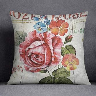 Bonamaison Le Jardin du Lin Kissenhüllen, Cotton, Mehrfarbig, 45x45