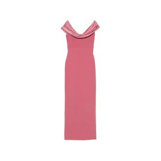 Solace London Yuni Off-Shoulder Draped Midi Dress - - Dresses - Damen - Rosa - XS