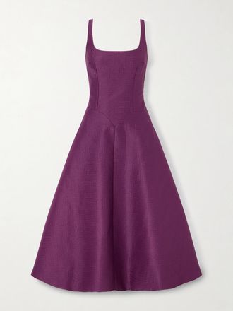 Emilia Wickstead Robe Midi En Satin Textur&eacute; Letisha - Violet
