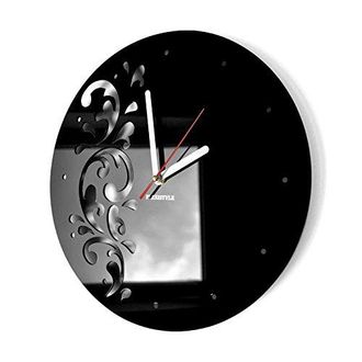 FlexiStyle Moderne Wanduhr Flora, rund 30cm, Acrylglas, Wohnzimmer, Diele, hergestellt in der EU
