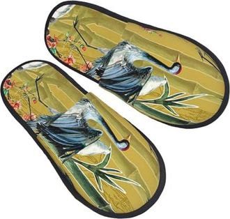 Generic Pantoufles DH&ocirc;tel Grues Oiseaux Jaune Lavables Pantoufles L&eacute;gers Chausson Hotel Pour Invit&eacute; Femmes Int&eacute;rieur M