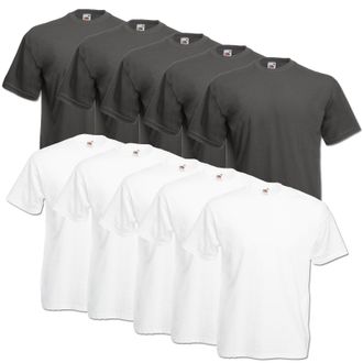 Fruit Of The Loom 10 T Shirts Valueweight T Rundhals S M L XL XXL 3XL 4XL 5XL Übergröße Diverse Farbsets auswählbar