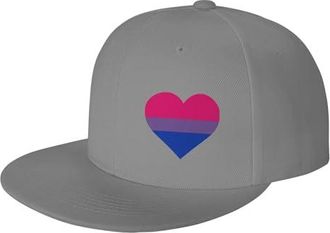 Generic Coeur De Fiert&eacute; Bisexuel Mignon Homme Femme Casquette Hip Hop Anti-UV Chapeaux Pare-Soleil R&eacute;glable Strapback Cap pour P&ecirc;che Hip Pop Sport