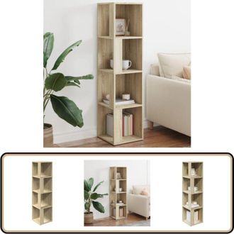 vidaXL Eckregal Sonoma-Eiche 33x33x132 cm Holzwerkstoff - Eckregal - Wohnraumgestaltung - Holzregal - Regalsystem - Aufbewahrungsregal